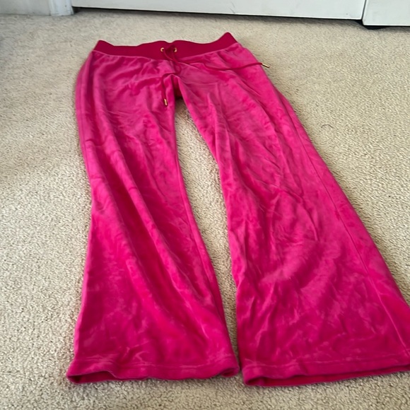 Juicy Couture | Pants & Jumpsuits | Juicy Couture Hot Pink Velour Wide Leg Boot Cut Track Pants ...
